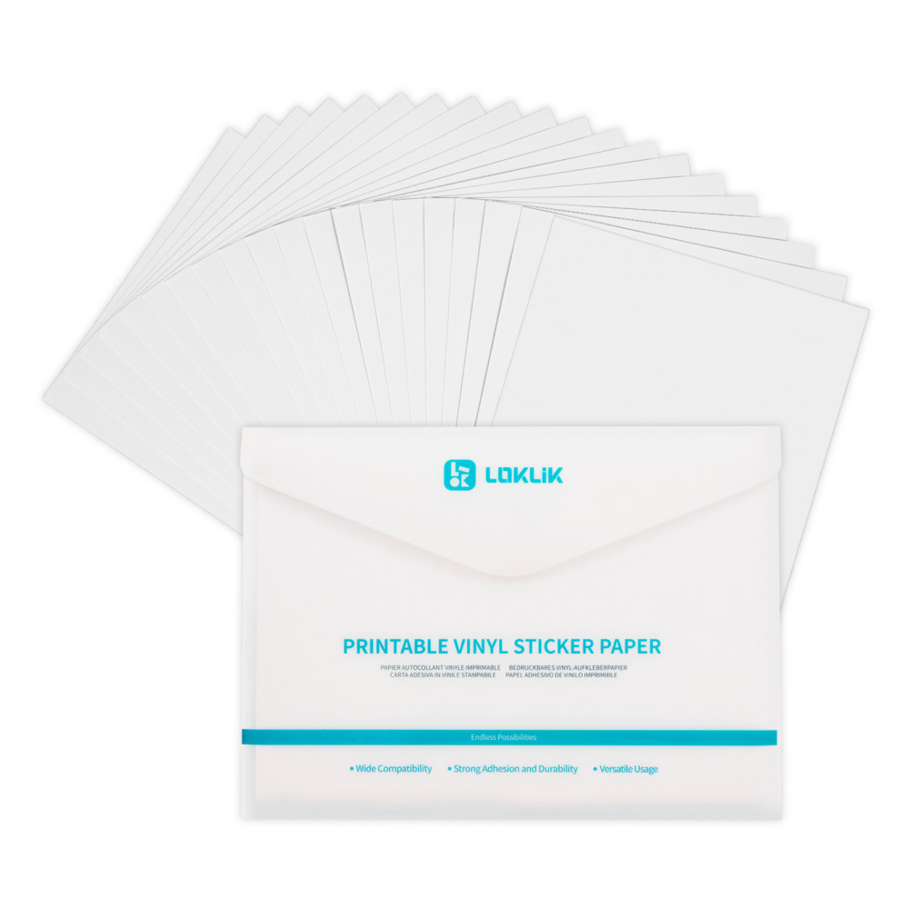 LOKLiK mattes bedruckbares Stickerpapier DIN A4 20 Blatt | plotterfolie ...